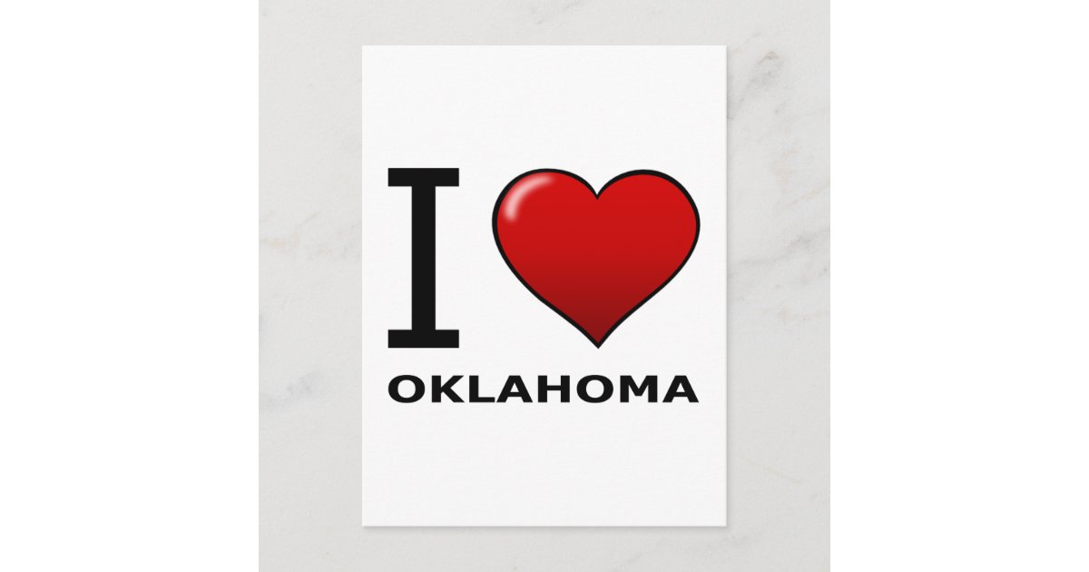 I LOVE OKLAHOMA POSTCARD | Zazzle