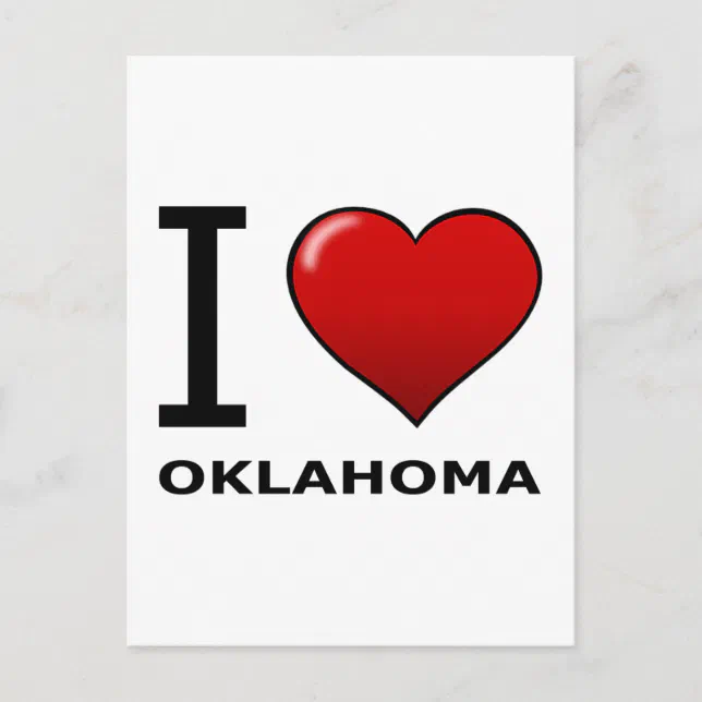 I LOVE OKLAHOMA POSTCARD | Zazzle
