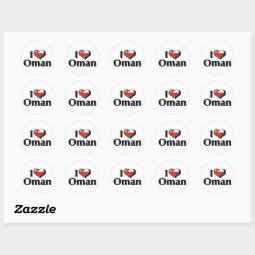 I Love Oman Flag Classic Round Sticker | Zazzle