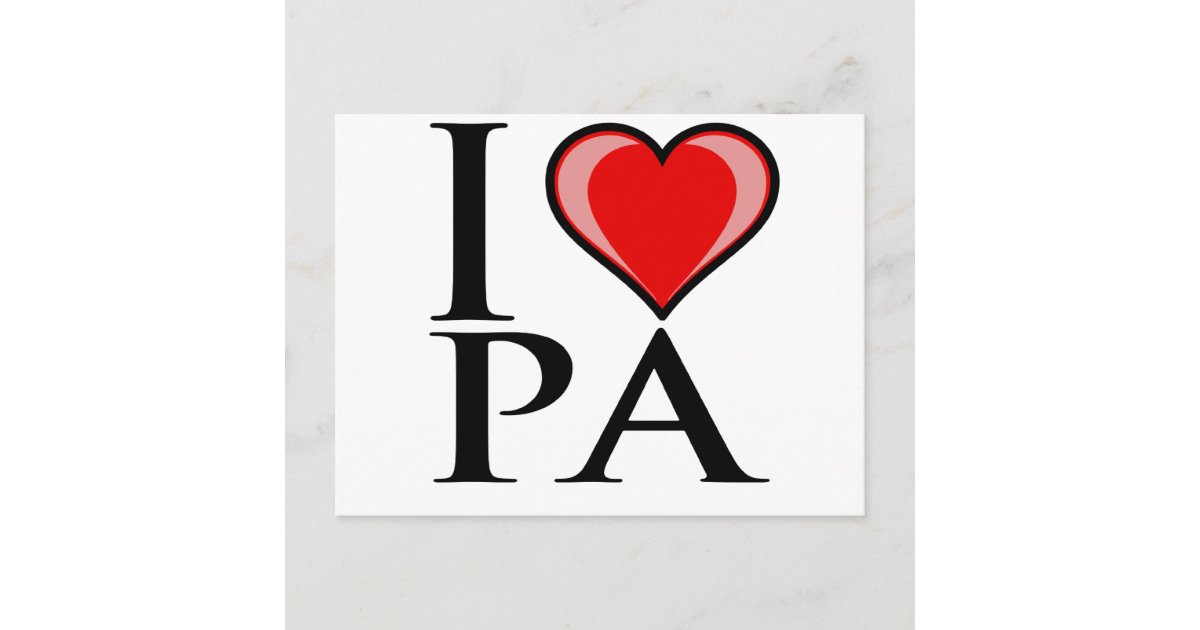 I Love PA - Pennsylvania Postcard | Zazzle