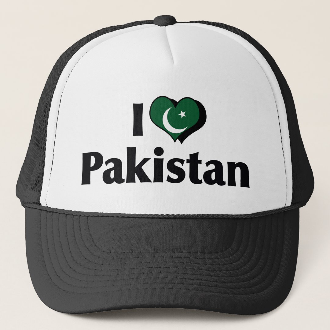I Love Pakistan Flag Trucker Hat | Zazzle