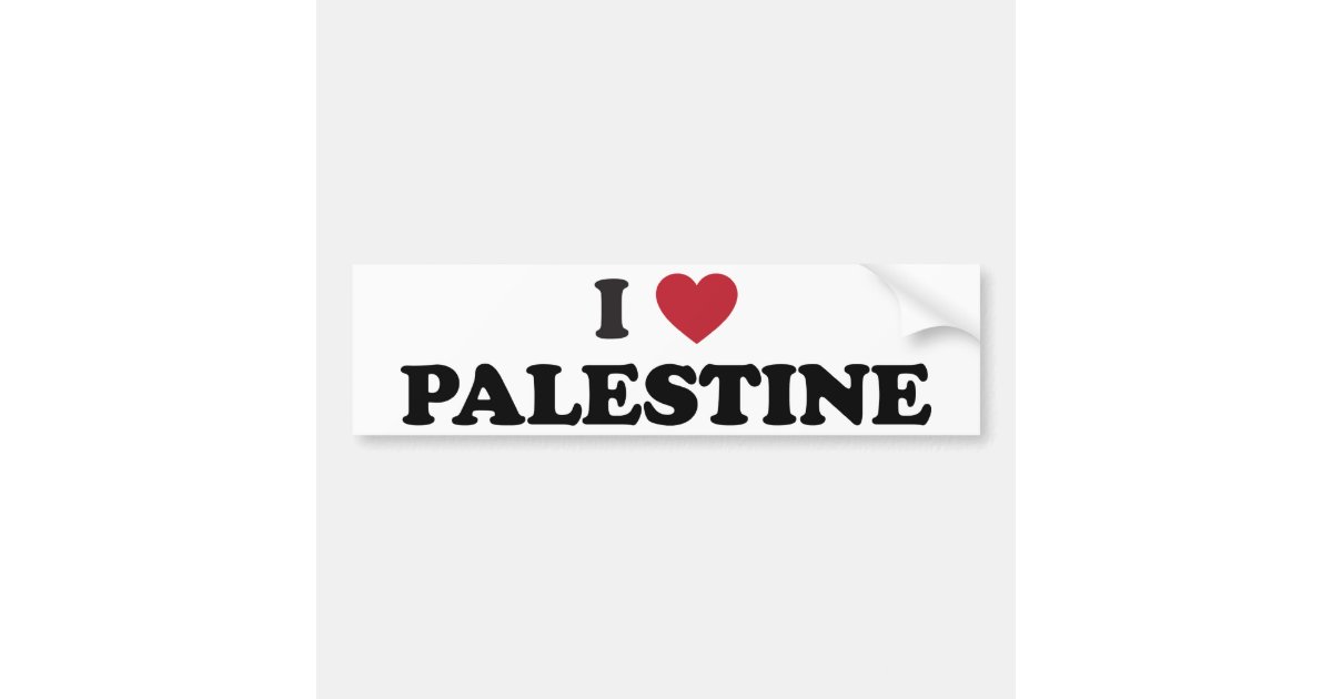 I Love Palestine Bumper Sticker | Zazzle