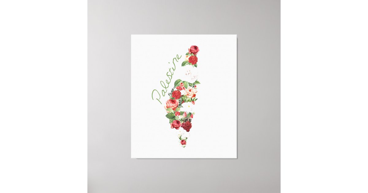 I Love Palestine My Homeland Palestinian Map Canvas Print | Zazzle