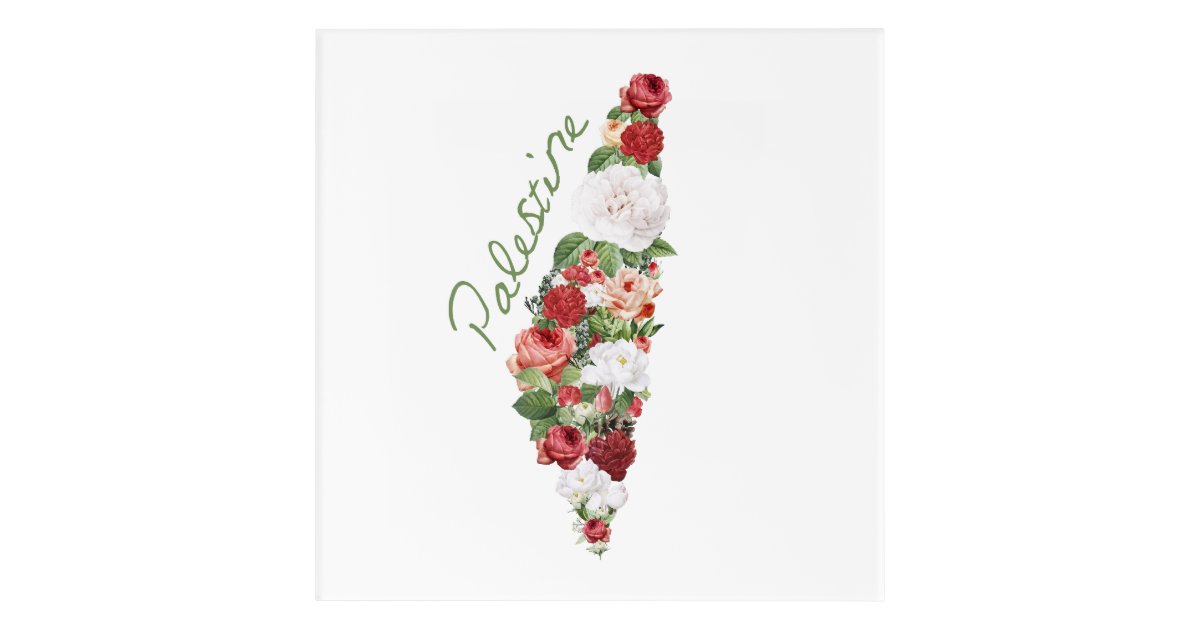 I Love Palestine My Homeland Palestinian Map Groce Acrylic Print | Zazzle
