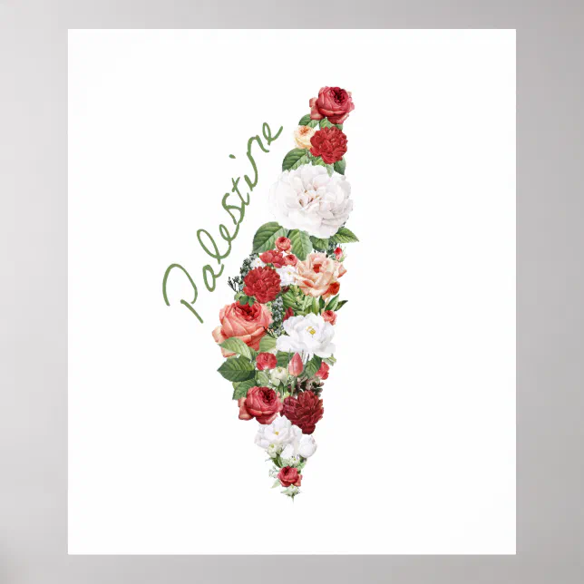I Love Palestine My Homeland Palestinian Map Poster | Zazzle