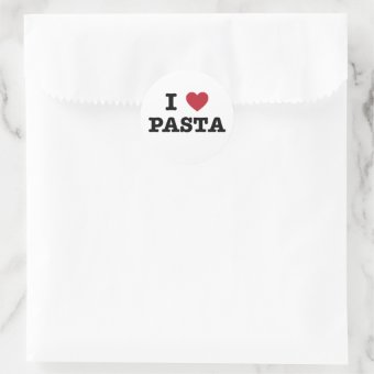 I Love Pasta Classic Round Sticker | Zazzle