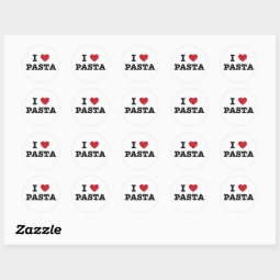 I Love Pasta Classic Round Sticker | Zazzle