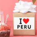 I love Peru country like heart travel tourism Rectangular Sticker | Zazzle