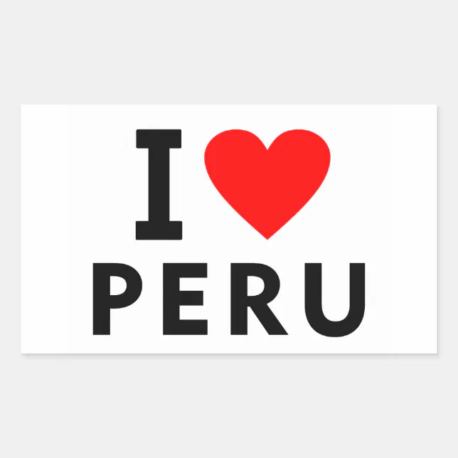 I love Peru country like heart travel tourism Rectangular Sticker | Zazzle