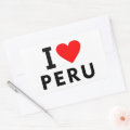 I love Peru country like heart travel tourism Rectangular Sticker | Zazzle