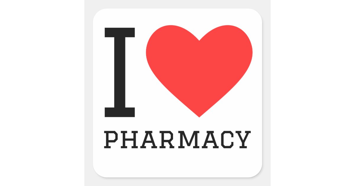 I love pharmacy square sticker | Zazzle