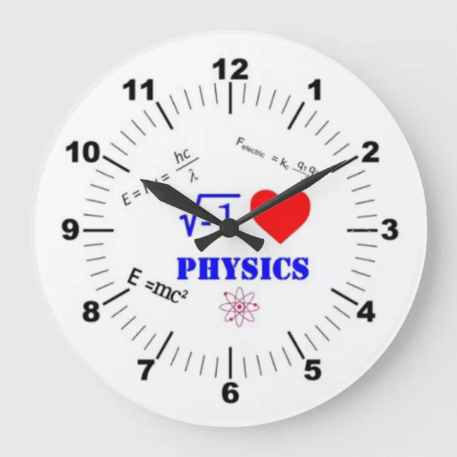 I Love Physics Wall Clock | Zazzle