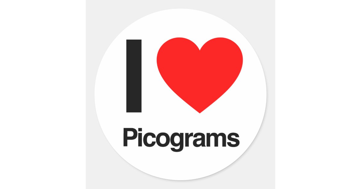 i love picograms classic round sticker | Zazzle