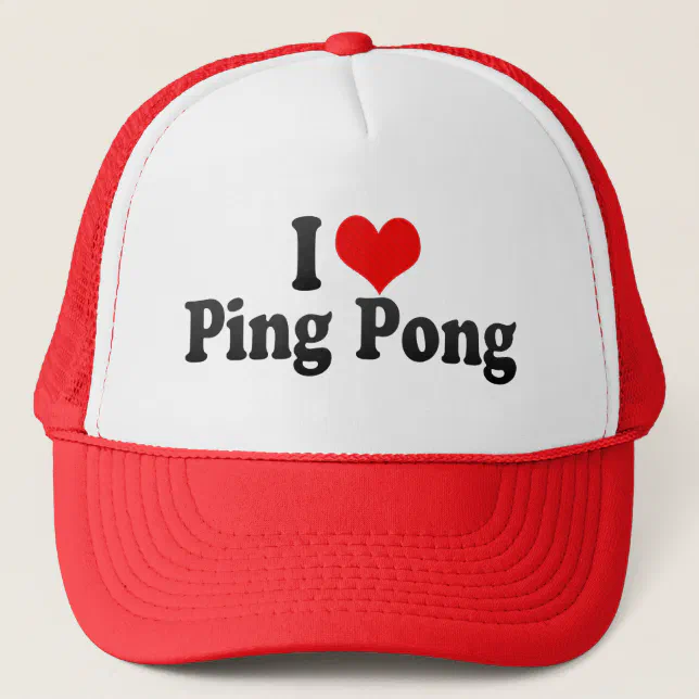 I Love Ping Pong Trucker Hat | Zazzle