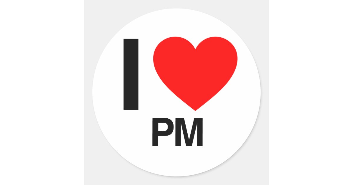 i love PM Classic Round Sticker | Zazzle