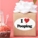 I Love Pooping Oval Sticker | Zazzle
