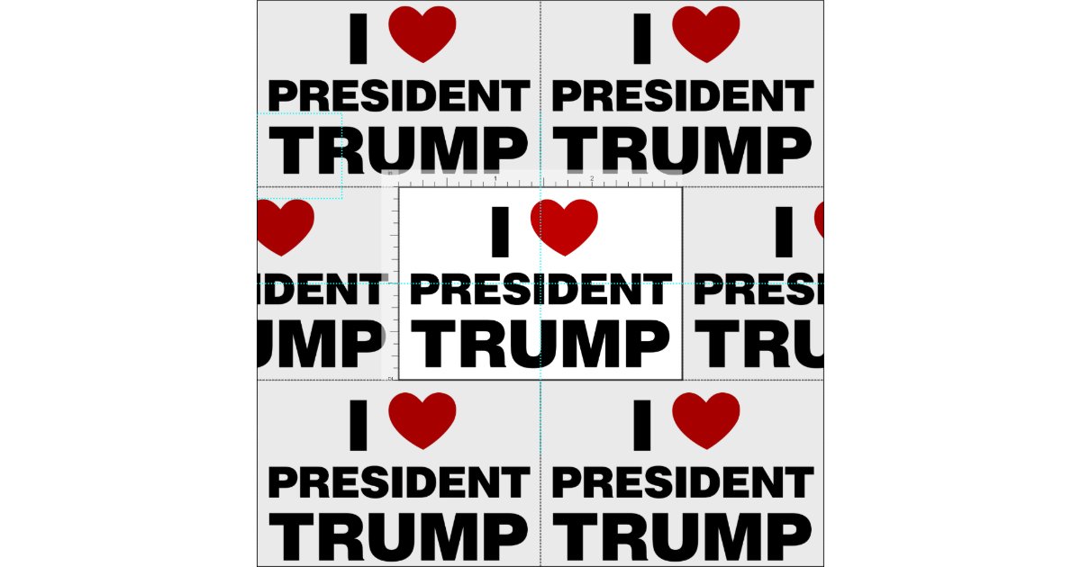 I Love President Trump Heart Fabric | Zazzle