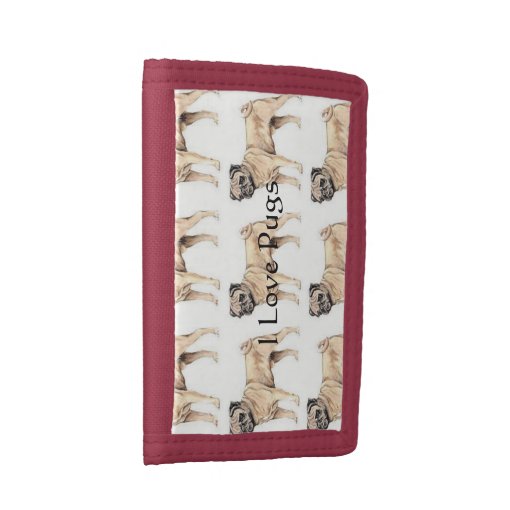 I Love Pugs Wallet | Zazzle