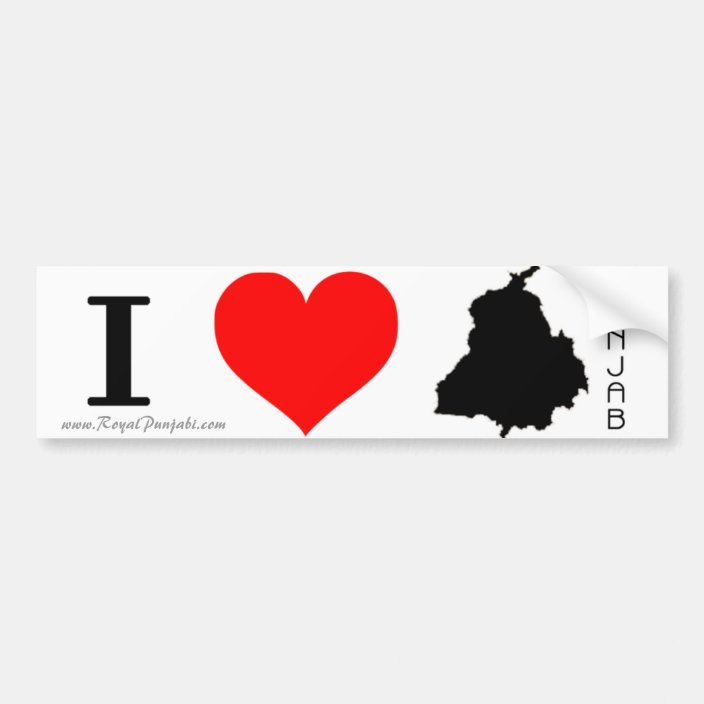 I love Punjab Bumper Sticker | Zazzle.com