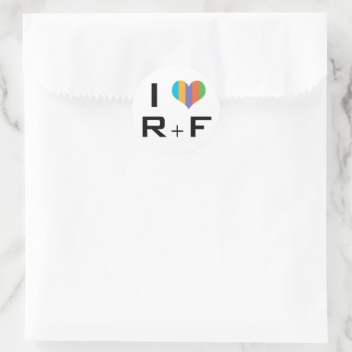 I love R+F Classic Round Sticker | Zazzle