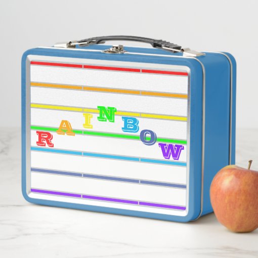 I Love Rainbows Stripes Metal Lunch Box | Zazzle