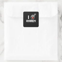 I Love Ramen Anime Kawaii Ramen Noodles Lover Grap Square Sticker | Zazzle