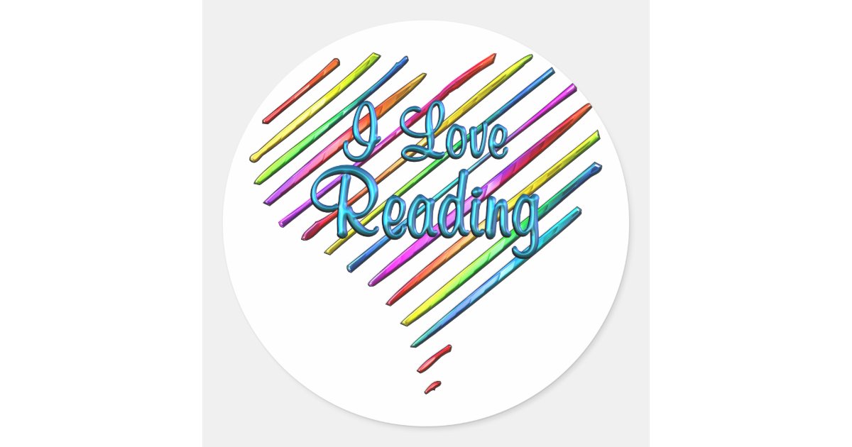 I Love Reading Classic Round Sticker | Zazzle
