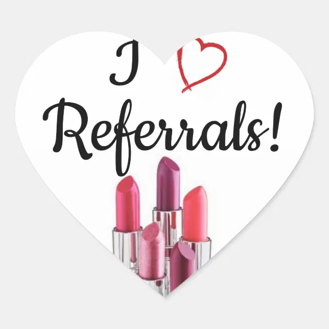 I Love Referrals Heart Shaped Sticker | Zazzle