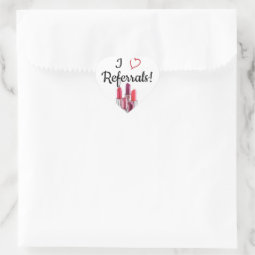 I Love Referrals Heart Shaped Sticker | Zazzle