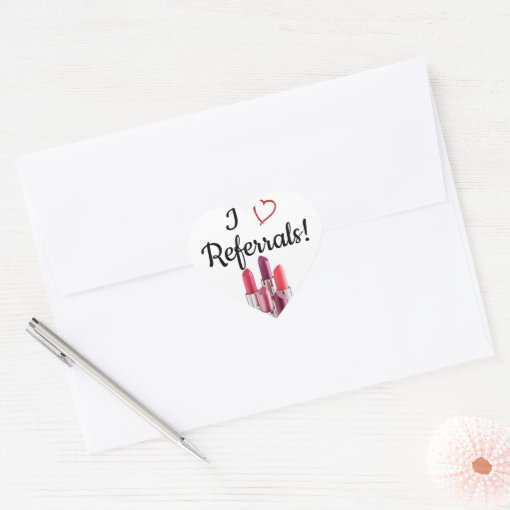 I Love Referrals Heart Shaped Sticker | Zazzle