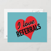 I love referrals with heart postcard | Zazzle