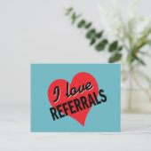 I love referrals with heart postcard | Zazzle