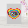 I love Regina. I love you Regina. Heart Card | Zazzle