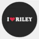 I LOVE RILEY CLASSIC ROUND STICKER | Zazzle