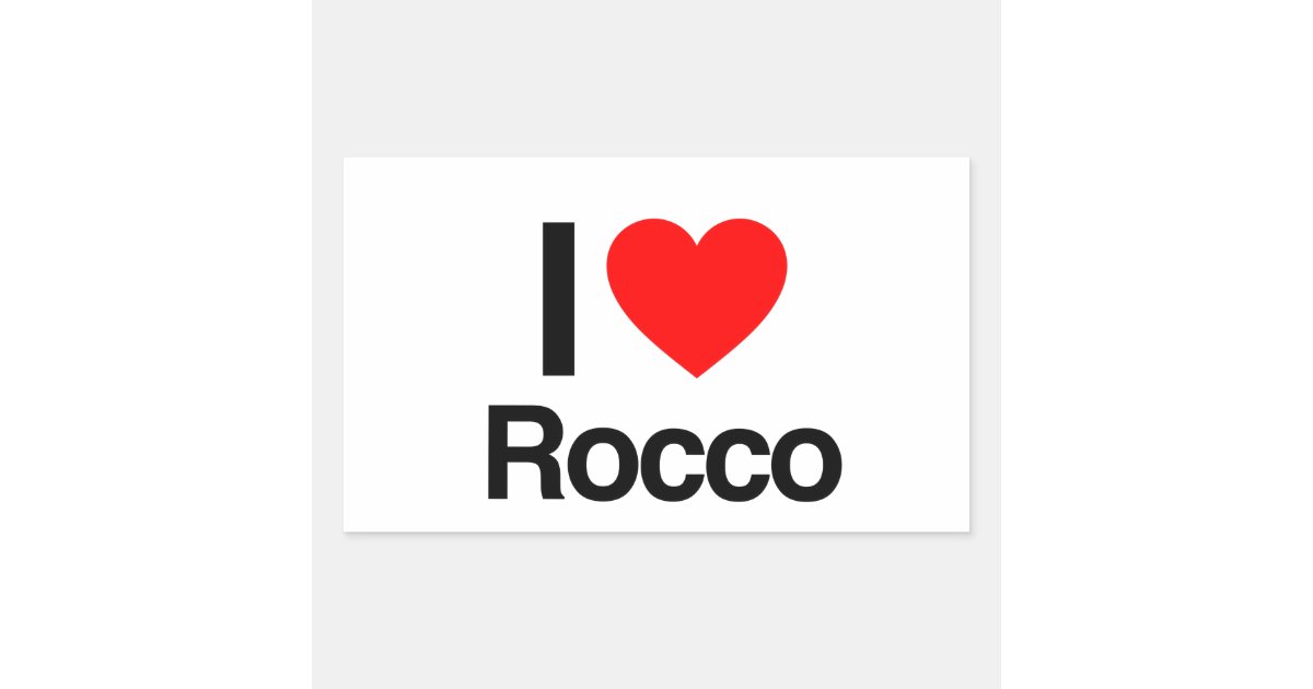i love rocco rectangular sticker | Zazzle