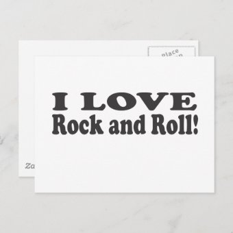 I Love Rock and Roll! Postcard | Zazzle