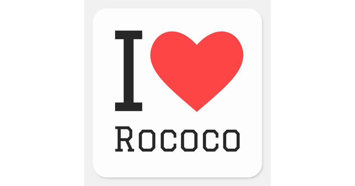 I love rococo square sticker | Zazzle