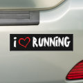 I Love Running Bumper Sticker | Zazzle