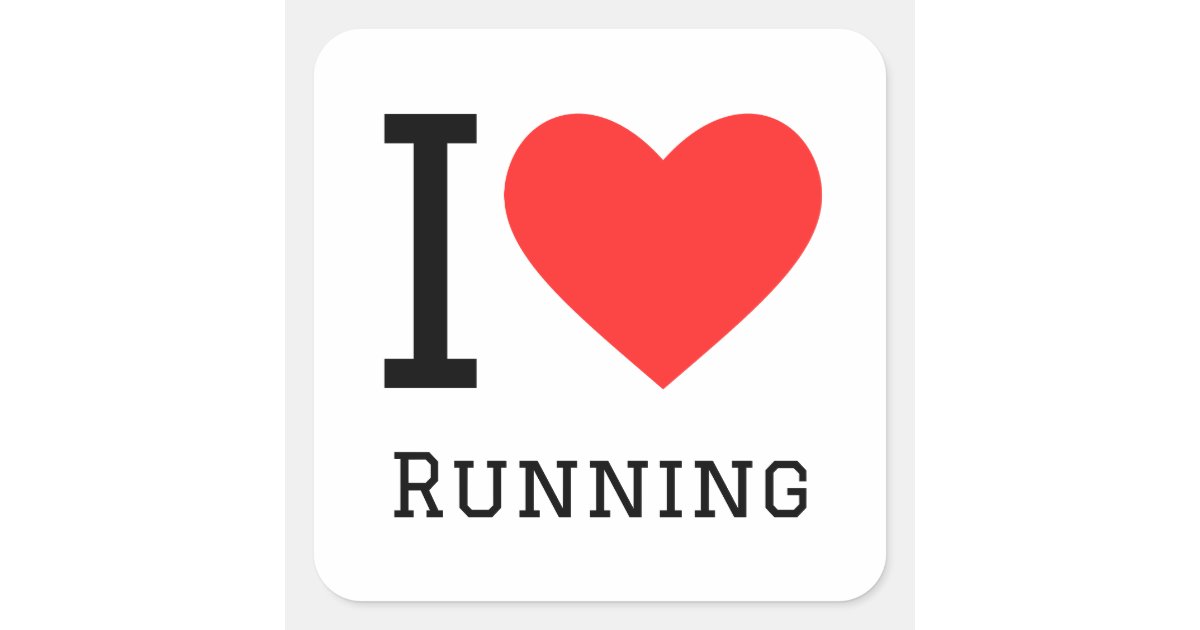 I love running square sticker | Zazzle