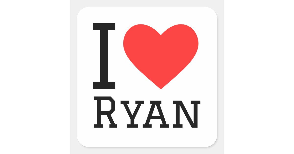I love ryan square sticker | Zazzle
