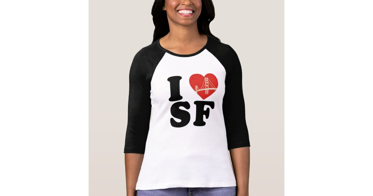 I love san francisco bridge heart T-Shirt | Zazzle