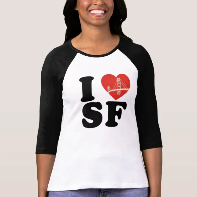 I love san francisco bridge heart T-Shirt | Zazzle