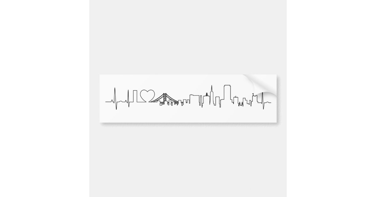 I love San Francisco in an extraordinary ecg style Bumper Sticker | Zazzle