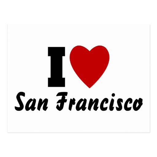 I Love San francisco Postcard | Zazzle