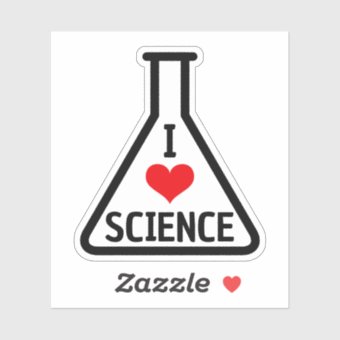 I love science Erlenmeyer flask Sticker | Zazzle