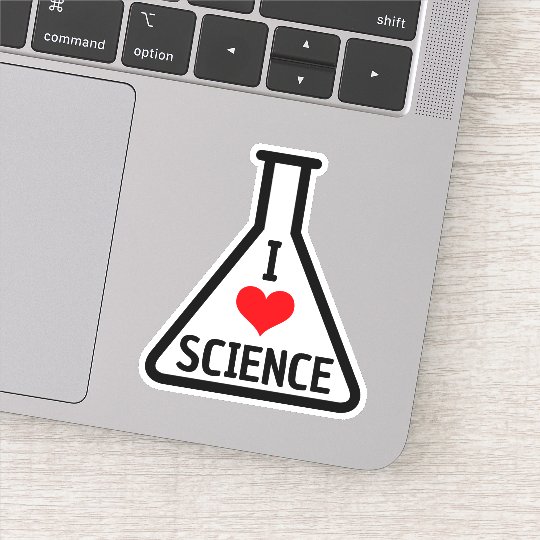 I love science Erlenmeyer flask Sticker | Zazzle.com
