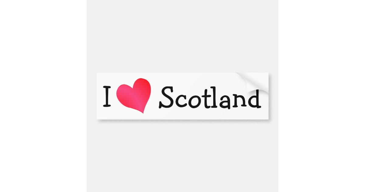 I Love Scotland Bumper Sticker | Zazzle