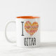 I Love Sitar Orange Mandala Heart Two-Tone Coffee Mug | Zazzle