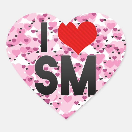 I Love SM Heart Sticker | Zazzle.com