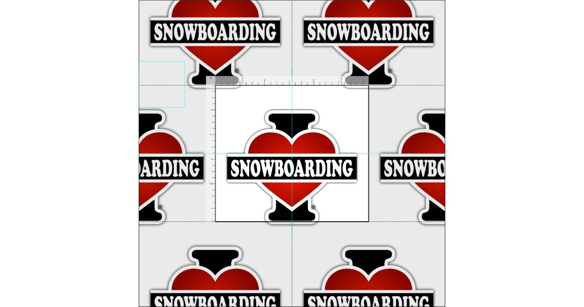 I Love Snowboarding Fabric | Zazzle